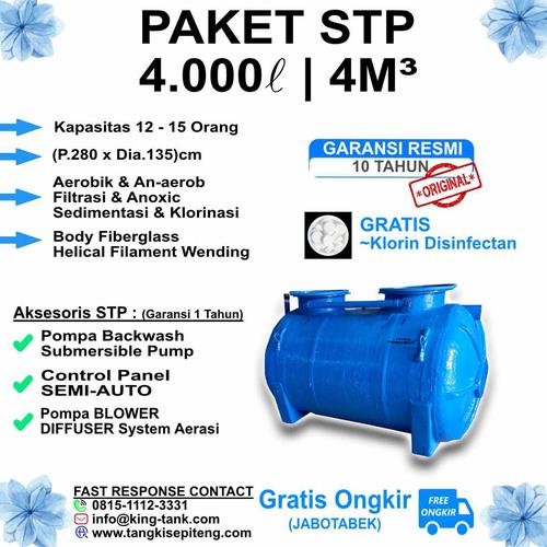 Jual PAKET Lengkap Tangki STP BIOTECH 4000 Liter / 4M3, BIOFILTER ...