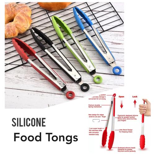 Jual Silicone Food ClipTongs / Pencapit Penjepit Makanan Kue BBQ - 27cm ...