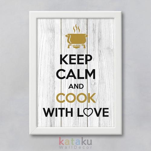 Jual Poster Keep Calm and Cook With Love - Wall decor untuk dapur - Kab ...