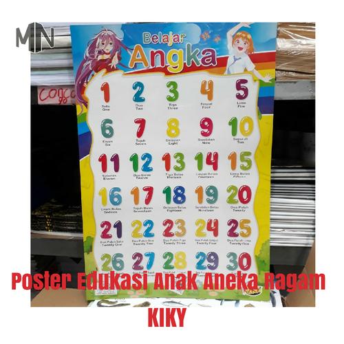 Jual Poster Edukasi Anak Kiky Huruf, Angka dan Alam - Binatang AIr ...