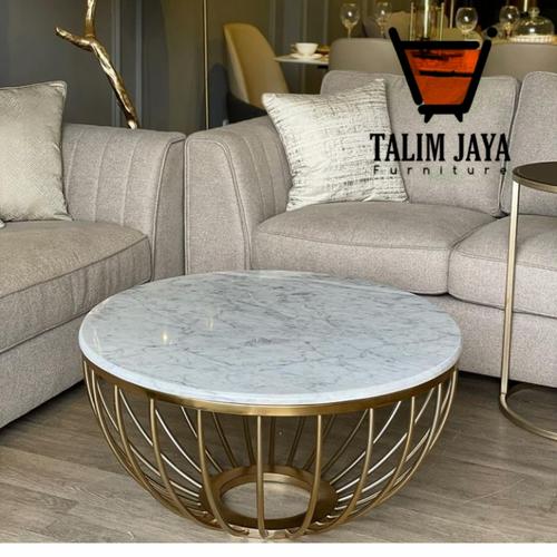 Jual coffee table - coffee table bulat - meja tamu marmer - marmer ...