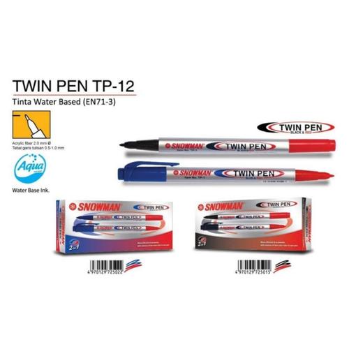 Jual Spidol Twin Pen Snowman - Spidol 2 in 1 - Spidol 2 Warna - Jakarta ...