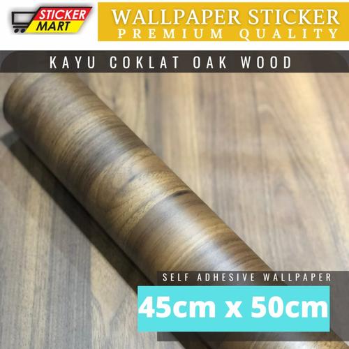 Jual Sticker Kayu Walnut oak coklat wood texture kayu 45cmx50cm - Kota ...