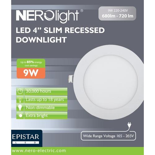 Jual led panel nero 9watt 9w 4inch 4" lampu downlight nerolight slim ...