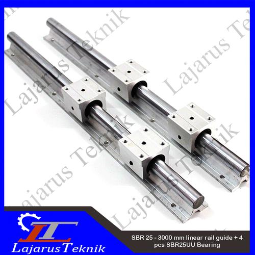 Jual SBR 25 - 3000 mm linear rail guide + 4 pcs SBR25UU Bearing - Kota ...
