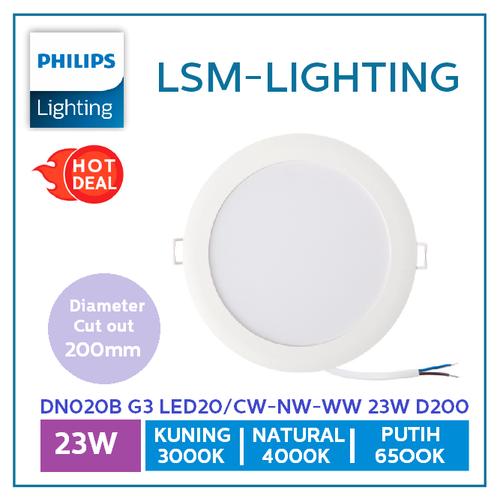 Jual PHILIPS DOWNLIGHT LED BULAT DN020B G3 23 WATT D200 - KUNING 3000K ...