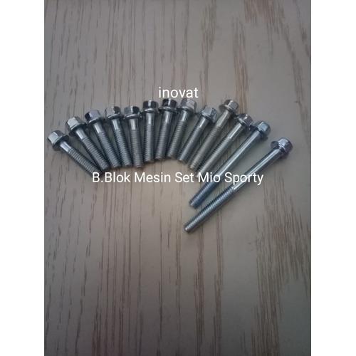 Jual BAUT BLOK MESIN 1 SET MOTOR MIO SPORTY (isi 1 bungkus 13 pcs ...