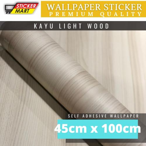 Jual Sticker Kayu Walnut oak white light wood panel texture kayu 45cm ...