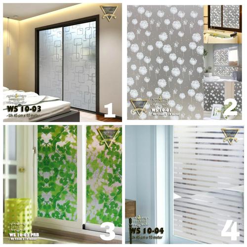 Jual WINDOW STIKER KACA SANDBLAST PENUTUP KACA DAUN GARIS KOTAK BUNGA ...