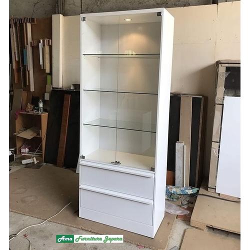 Jual Almari Hias Kaca Duco White, Almari Pajangan Minimalis, Almari ...