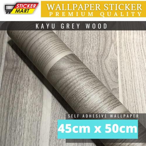 Jual Sticker Kayu Walnut oak abu abu grey wood texture kayu 45cmx50cm ...