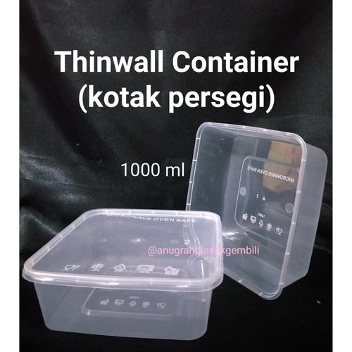 Jual Thinwall Container Square (kotak) 1000 ml (per 10 pcs) - Kota ...