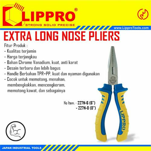 Jual LIPPRO TANG LANCIP 6" LONG NOSE PLIERS LIPRO 6 INCHI HEAVY DUTY ...