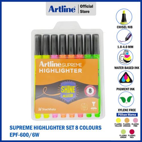 Jual HIGHLIGHTER ARTLINE 8 COLOURS SET EPF-600/6W - Jakarta Barat - Siswa Stationery | Tokopedia