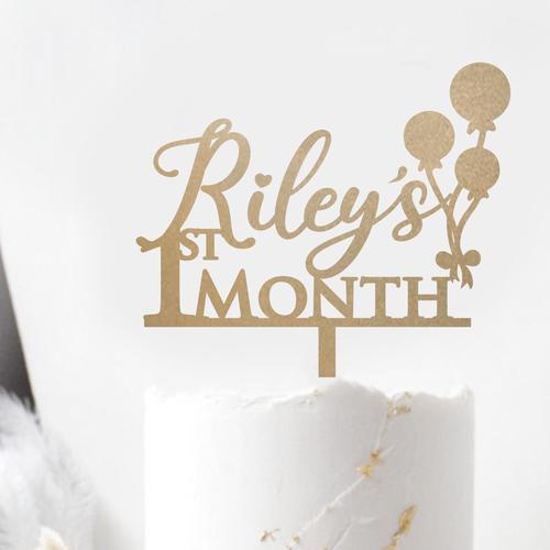 Jual Custom Cake Topper Akrilik | One Month Topper | Topper Kue Acrylic ...