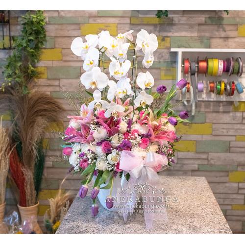 Jual Rangkaian Meja Kantor Bunga Asli Office Table Flower Pembukaan ...