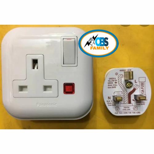 Jual Panasonic Stop Kontak Outbow Steker AC Soket AC 3Pin Steker AC ...
