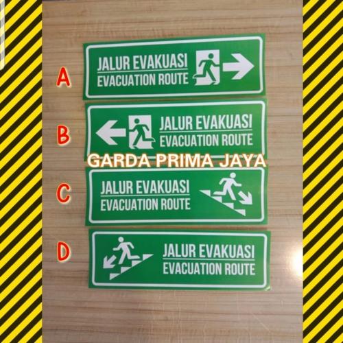 Jual SIGN AKRILIK K3 RAMBU SAFETY JALUR EVAKUASI 10X30CM. harga satuan ...