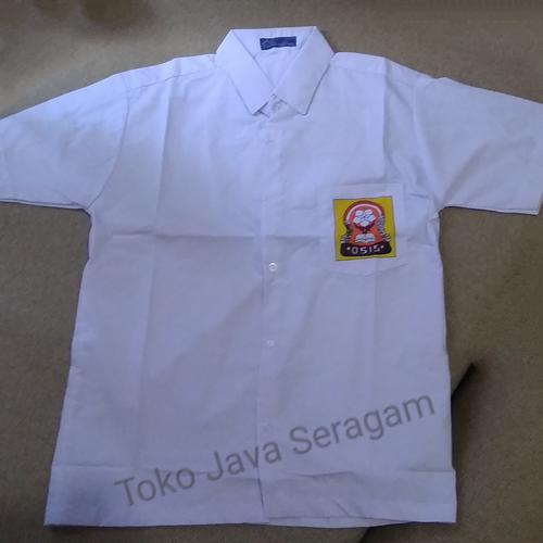 Jual Baju Seragam Sekolah SMP MTs Kemeja Putih Lengan Pendek Logo Osis ...