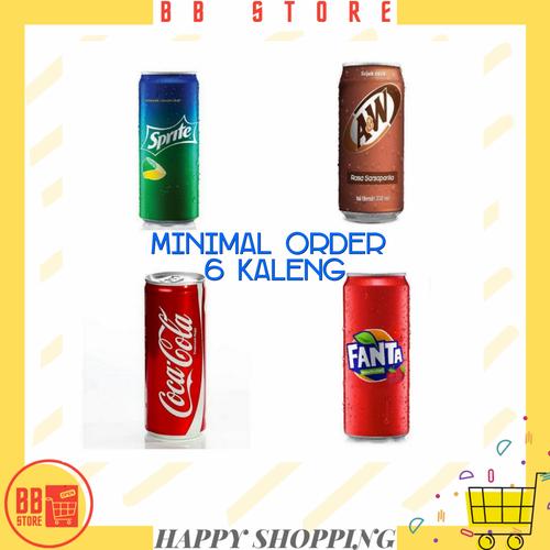 Jual Coca cola Fanta Sprite AW kaleng 330ml minimal order 6 kaleng ...