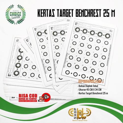 Jual Kertas Target Sasaran Tembak 25 Meter Banchrest Lesan BR25 Tebal ...