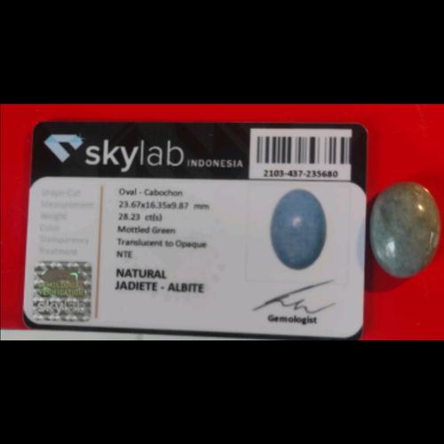 Jual Natural Jadeite Albite Mottled green - Mottled green, 28.23 ct(s ...