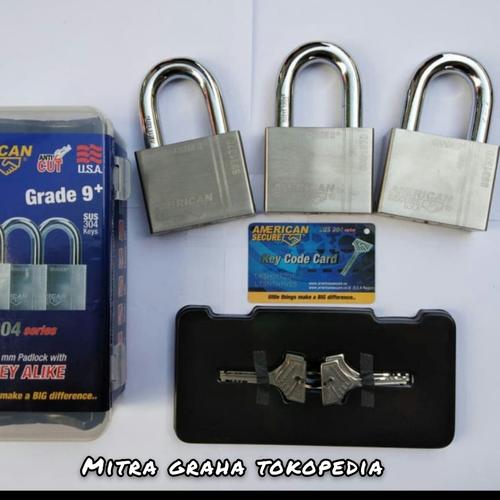 Jual AMERICAN SECURE Gembok 70 mm 3in1 (3pcs) American Tool 70mm Anti ...