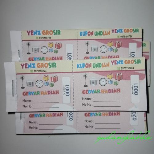 Jual kertas undian kupon voucher berhadiah karcis sudah numerator ...