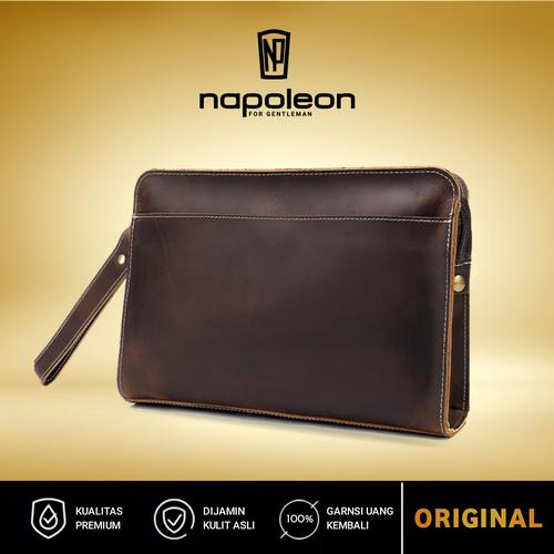 Jual Tas Tangan Kulit Asli Pria Crazy Horse Leather | clutch kulit asli ...