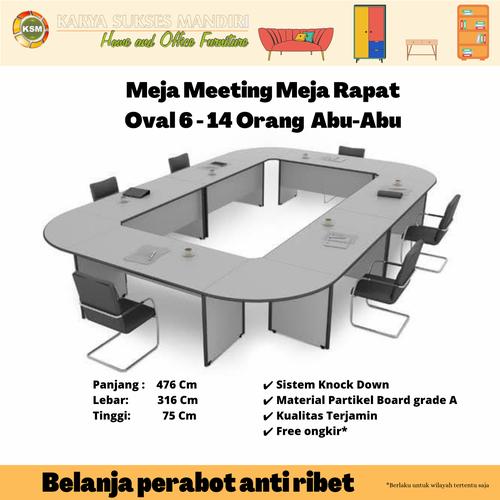Jual Classy Grey Meja Meeting Rapat Kerja Conference Table 12 - 15 ...