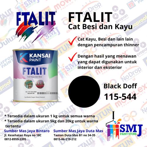 Jual Cat Besi dan Kayu Minyak FTALIT Hitam / Black Doff 544 - 1 kg ...