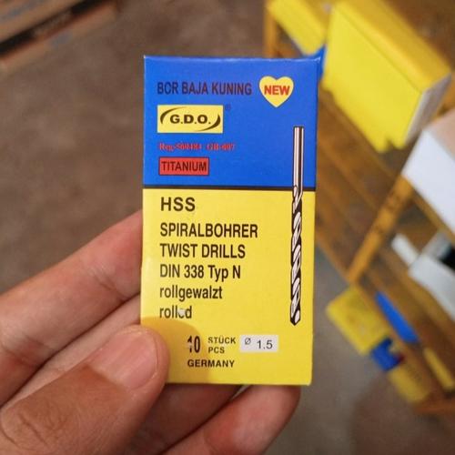 Jual (1 PAK ISI 10 PCS) Mata Bor Besi Baja Kuning 1,5mm Bor Kuning 1,5 ...