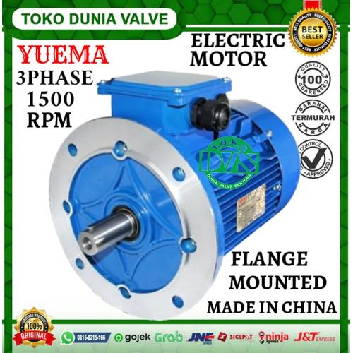 Jual YUEMA ELECTRIC MOTOR 1.5kw 2hp 3 PHASE FLANGE - Jakarta Pusat - Toko Dunia Valve | Tokopedia