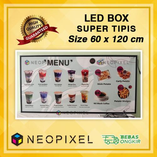 Jual Neonbox super tipis uk 60x120 cm Neon box menu cafe termasuk ...