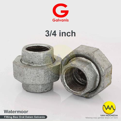 Jual Water Mur Galvanis 3/4 inch Union Female Fitting Pipa Besi - Kota ...
