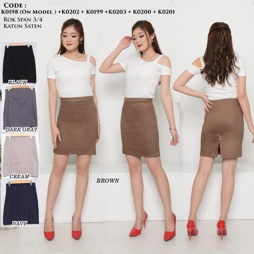 Jual Aener Rok Span 3/4 Pendek Kerja Kantor Katun Wanita Mini Skirt ...