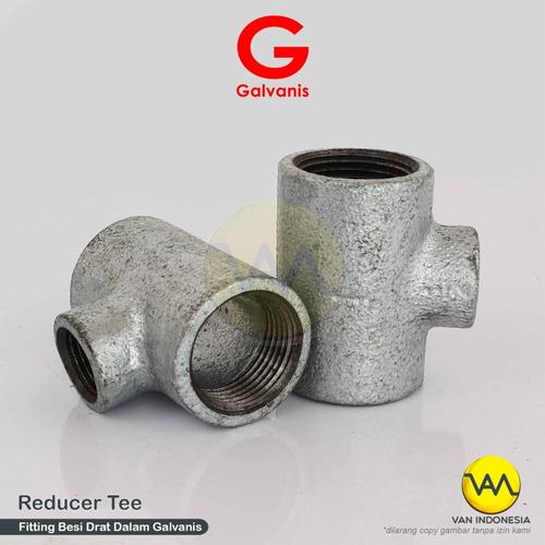 Jual Reducer Tee Galvanis 1 inch Fitting Pipa Besi Drat Dalam - 1 x 1/2 ...