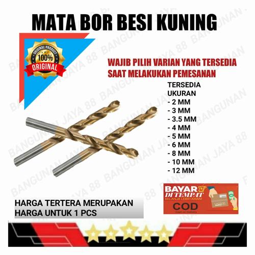 Jual Mata Bor Besi Kuning 2mm-12mm/Mata Bor Besi Bor Kayu - 12mm ...