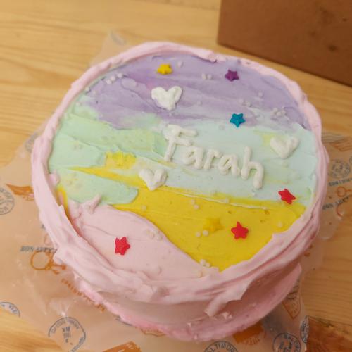 Jual Colorful Simple Korean Cake (Korean Style Buttercream Custom Cake ...