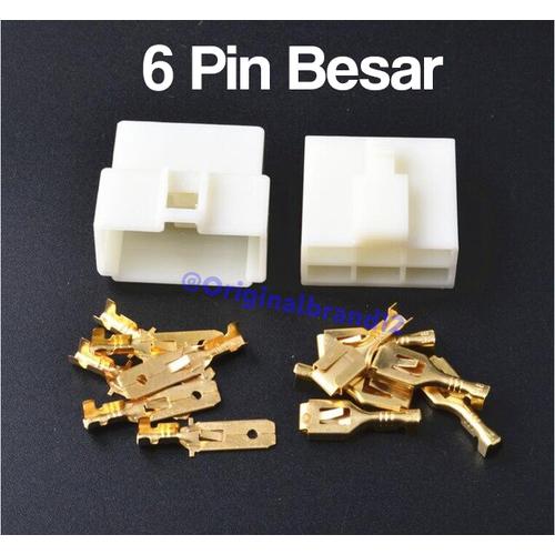 Jual Socket 6 pin Besar + Skun / Soket Motor / Konektor /Kabel Motor ...
