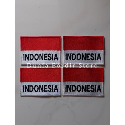 Jual Patch | Badge | Logo Bordir Bendera Merah Putih Tulisan Indonesia ...