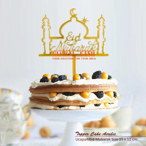Jual Topper cake EID MUBARAK MASJID JUMBO / Cake Topper idul fitri ...