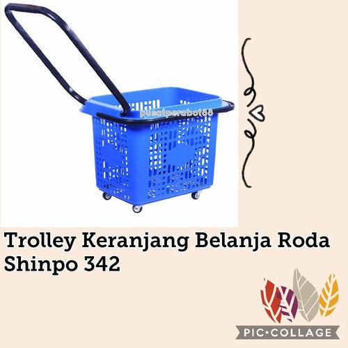Jual Trolley Keranjang Belanja Dorong Roda Shinpo SIP 342 - MERAH ...