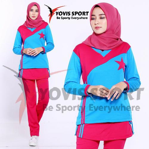 Jual Setelan senam bintang jumbo / celana senam / baju senam/ Fanta ...