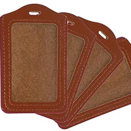 Jual id holder kulit coklat & Biru / name tag kulit / id kalep - Biru ...