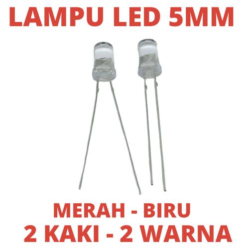 Jual LAMPU LED 5MM 2 KAKI 2 WARNA MERAH-BIRU/HIJAU DIODA DIODE BLINKING ...