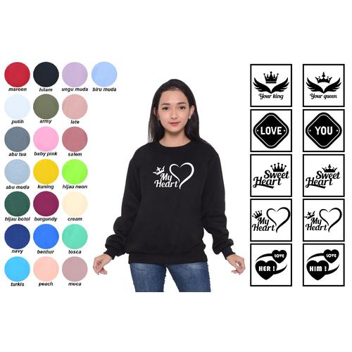 Jual Sweater BASIC Jaket Unisex Crewneck Sablon Couple POLYFLEX Part 5 ...