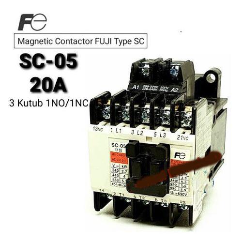 Jual Magnetic Contactor SC-05 20Ampere Kontaktor Coil AC 220V / 110V ...