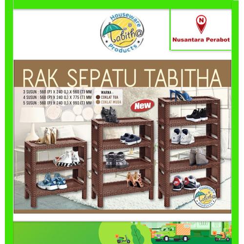 Jual TABITHA Rak Sepatu Rotan Susun 3, 4, 5 (Rak Sepatu Plastik Motif ...