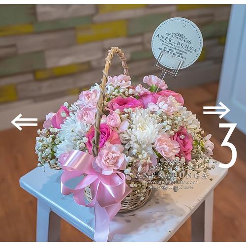 Jual Rangkaian Keranjang Bunga Asli Basket Fresh Flower Rotan Get Well ...